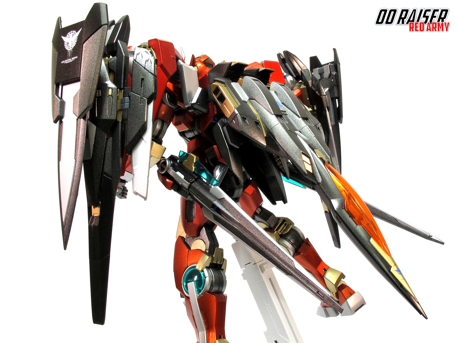 GUNDAM GUY: MG 1/100 GN-0000 + GNR-010 00 Raiser [Red Army] - Painted Build